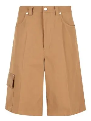 Gucci Gg Monogram Cargo Shorts - Camel