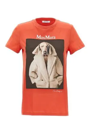 Max Mara Valido Graphic-print Cotton T-shirt - Red