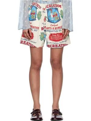 BODE Printed Elastic Waist Shorts - Multicolor