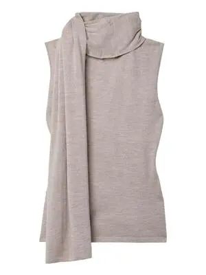 Magda Butrym Sleeveless Knitted Top With Scarf Detail - Nude