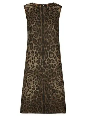 DOLCE & GABBANA Dolce & Gabbana Leopard Jacquard Midi Dress