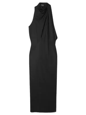 Versace Halterneck Sleeveless Midi Dress - Black