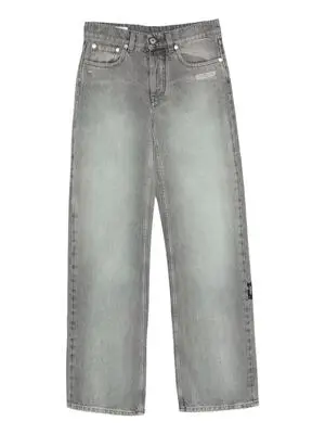 Off-White High-waisted Wide-leg Jeans - Gray