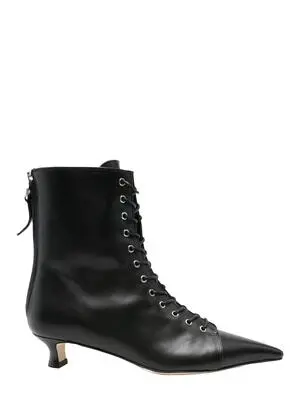 AEYDĒ Aeyde 40mm Trixi Lace-Up Pointed-Toe Boots