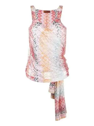 Missoni Sleeveless Knit Top With Knot Detailing - White