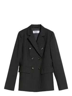Max Mara Wool Double-breasted Blazer - Black