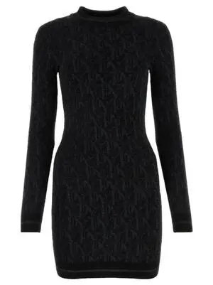 Palm Angels Monogram Jacquard Mini Dress - Black