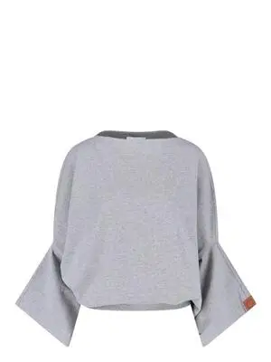Stella McCartney Crewneck T-shirt With Wide Sleeves - Gray