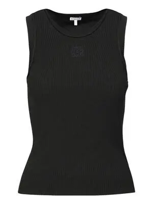 Loewe Anagram Embroidered Ribbed Top - No