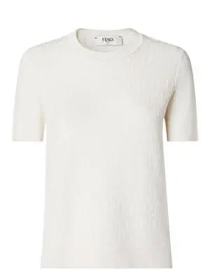 Fendi Ff Jacquard Crewneck T-shirt - White