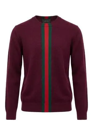 Gucci Wool Sweater With Web Intarsia - Brown
