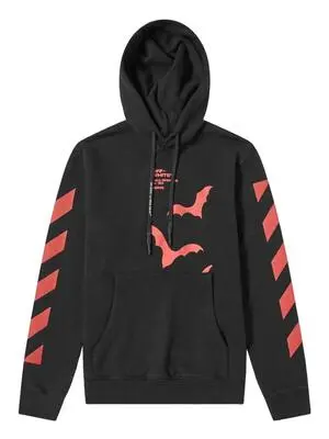 Off-White Bat Print Hooded Sweater - Black