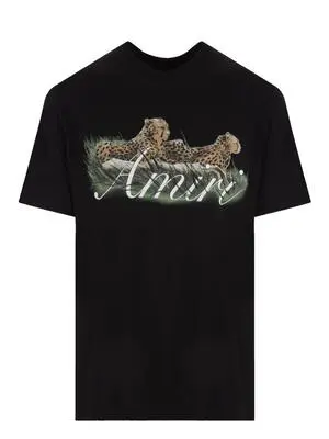 Amiri Cheetah Logo-print T-shirt - Black