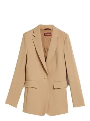 Max Mara Single-breasted Wool Blazer - Camel