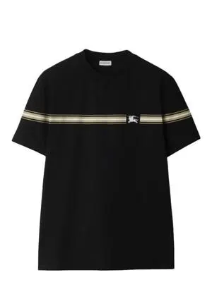 Burberry Striped-detail Cotton T-shirt No