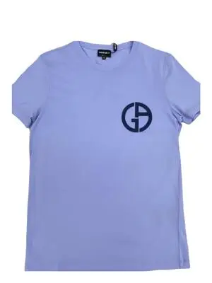 Giorgio Armani Round Neck Short Sleeve T-shirt - Blue