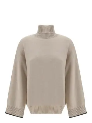 Brunello Cucinelli High-neck Knitted Cashmere Sweater - Nude