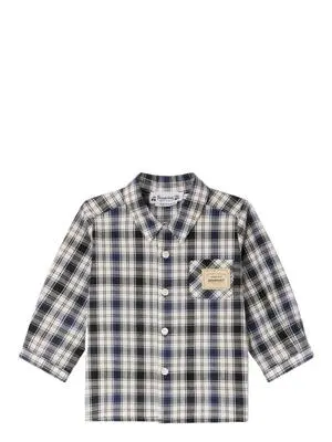 Bonpoint Checked Long-sleeve Shirt - Gray