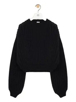 Loewe Balloon Sleeve Knitted Jumper - Black