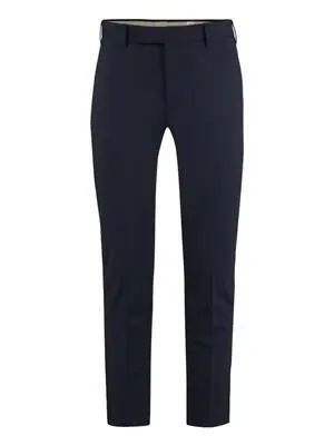 PT TORINO Tailored Cropped Trousers With Feather Detail - Black