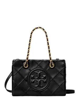 Tory Burch Fleming Logo Embossed Mini Tote Bag - Black