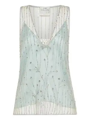 FORTE_FORTE Forte Forte Embellished V-Neck Sleeveless Top