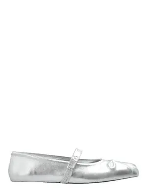 Marni Marni Embossed Logo Ballet Flats Silver