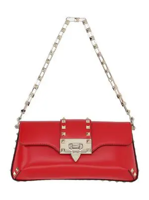 Valentino Garavani Rockstud Foldover Small Shoulder Bag - Red