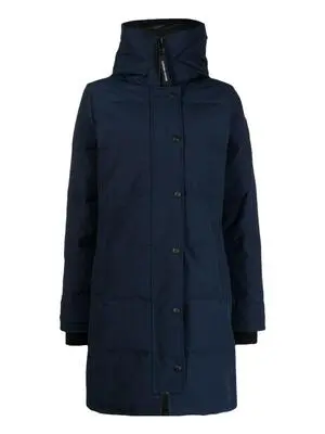 Canada Goose Shelburne Parka Coat With Logo Patch - Blue