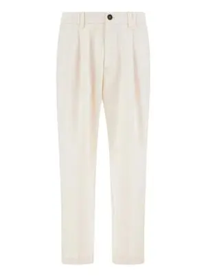Herno Herno Straight Pleated Pants Ivory