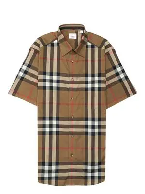 Burberry Regular Fit Check Stretch Cotton Poplin Shirt - Multicolor