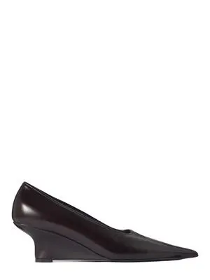 TOTEME 60mm Sculptural Wedge Pumps - Dark Brown