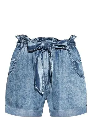 Isabel Marant Étoile Tie-detailed Denim Shorts - Blue