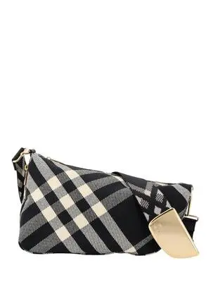 Burberry Shield Check Shoulder Bag - Black