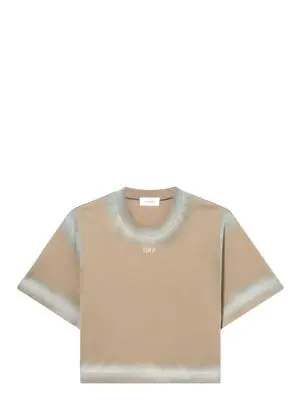 Off-White Spray Off Stamp" Cropped T-shirt - Nude