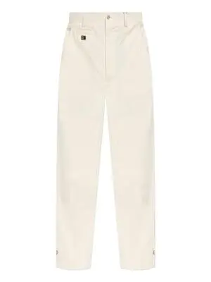 Dolce & Gabbana Logo Plaque Straight-leg Trousers - Cream