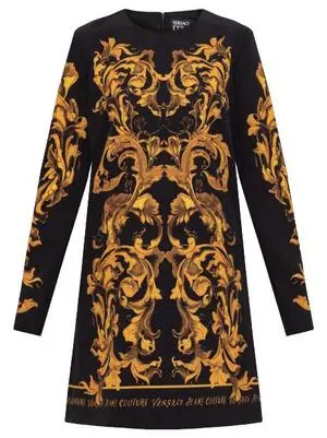 Versace Barocco Print Mini Dress - Black