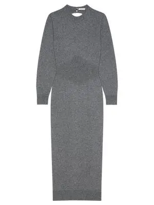 Givenchy Open Back Knitted Long Dress - Medium Gray