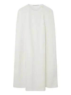Stella McCartney Crew-neck Crepe Cape Dress - White