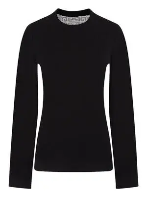 Givenchy Long-sleeve Round-neck T-shirt With Logo Lace Detail - Black