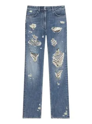 Givenchy Straight-leg Distressed Jeans - Blue