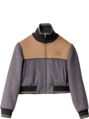Miu Miu Zip-up Cropped Jacket - Gray