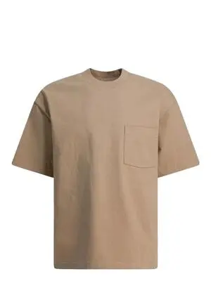 Auralee Ribbed Collar T-shirt - Beige