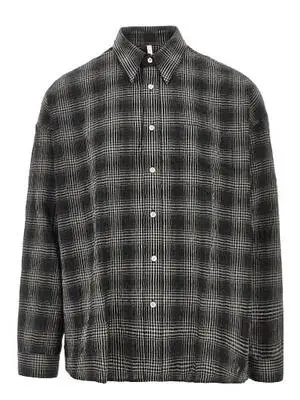 SUNFLOWER Long-sleeved Checked Shirt - Black