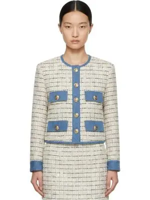 Marissa Chiara Long Sleeve Cropped Jacket - White