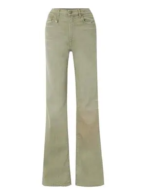 R13 Jane Crackled-effect High Waist Wide-leg Jeans - Nude