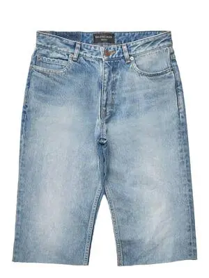 Balenciaga Slim Denim Shorts - Blue