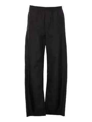 Valentino Garavani High Waisted Straight-leg Trousers With Logo Detail - Black