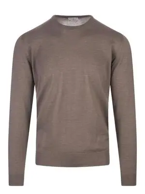 Fedeli Long-sleeved Crew Neck Sweater - Gray