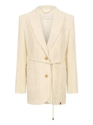 Zimmermann Striped Long-sleeved Suit Jacket - Nude